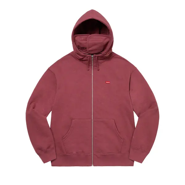 Supreme Small Box Facemask Zip Up Hooded Sweatshirt - Red