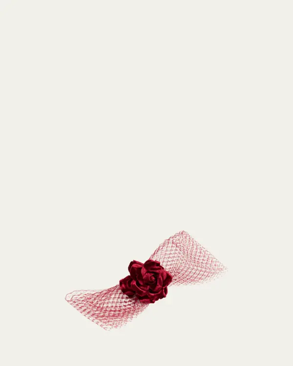 GIGI BURRIS MILLINERY Rebecca Rosette Bow - Oxblood