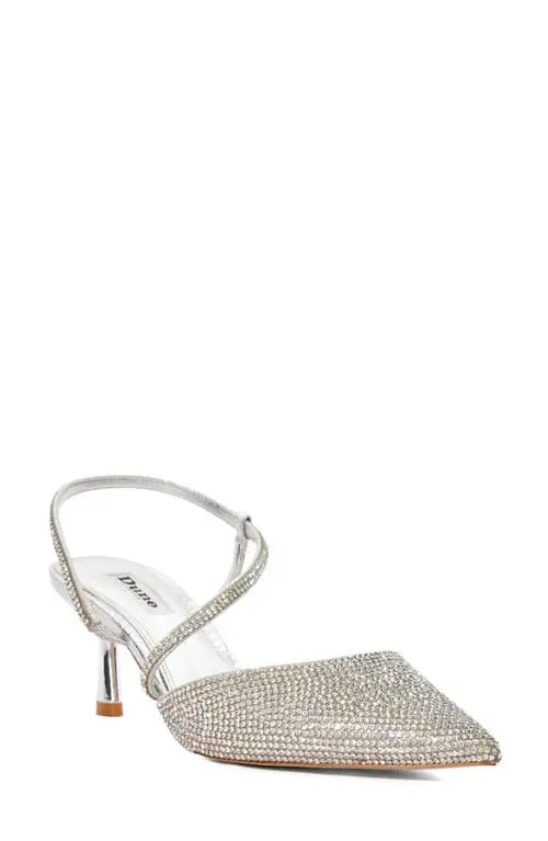 Dune London Competitive Slingback Pointed Toe Pump - Silver