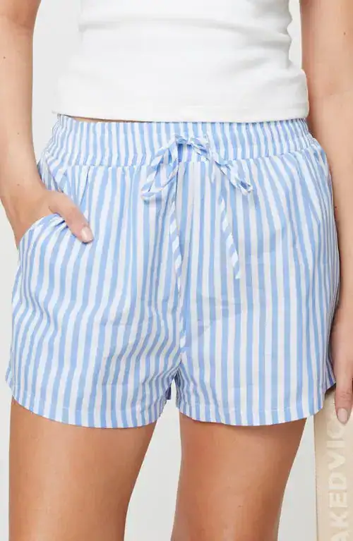 Princess Polly Charmens Stripe Boxer Shorts Blue Editorialist