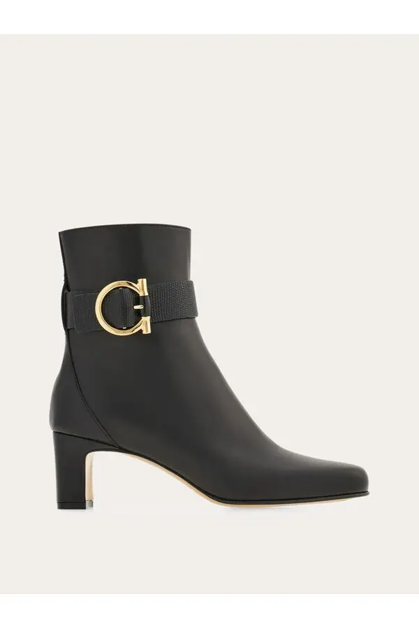FERRAGAMO Gancini Ornament Ankle Boots - Black