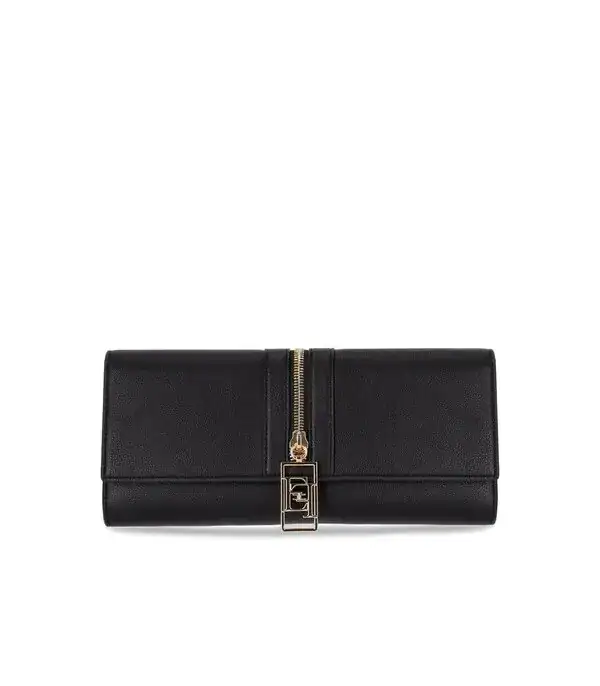 Elisabetta Franchi Zipped Clutch In Black 6% Off Editorialist - Main Image