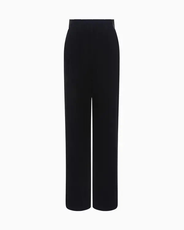 Giorgio Armani Velvet Relaxed-fit Trousers - Black