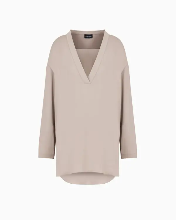 Giorgio Armani Blouse In Triple Silk Georgette - Beige