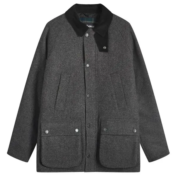 Barbour Bedale Wool Jacket In Charcoal - 25% Off | Editorialist