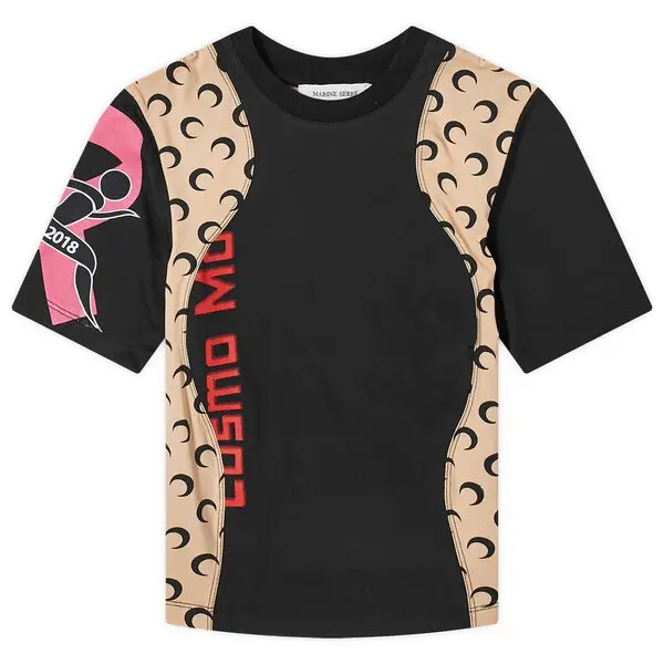 Marine Serre Regenerated Graphic T-Shirt In Black - 50% Off
