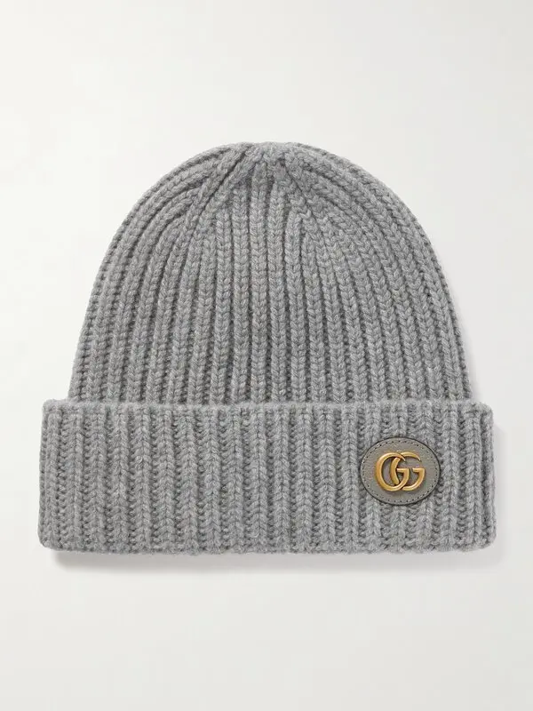 Gucci Victor Appliquéd Beanie - Gray