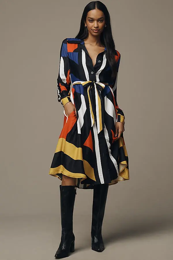 Farm Rio Stripe Chemise Midi Shirt Dress In Multicolor - 40% Off ...