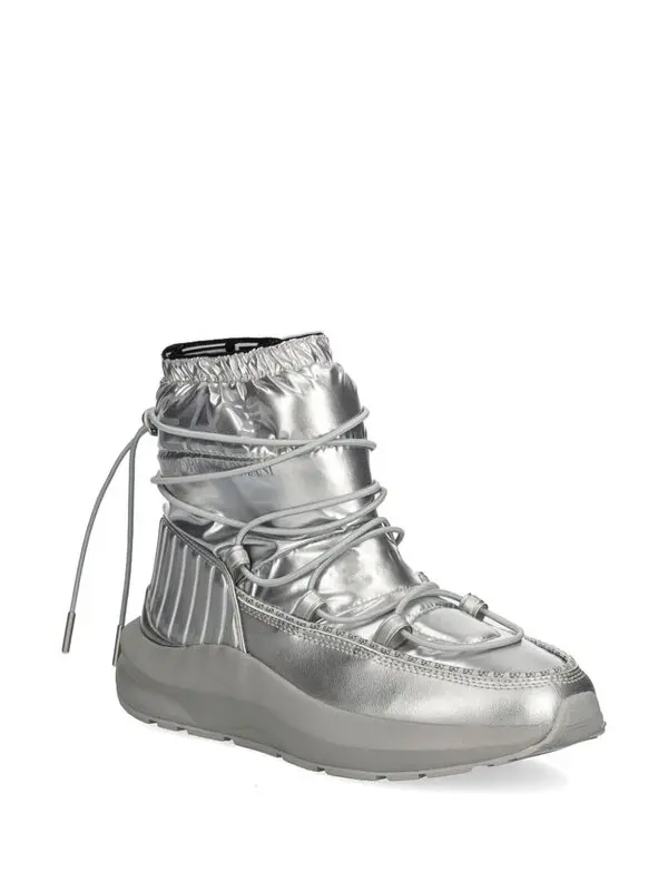 Emporio Armani Logo-print Quilted Snow Boots - Silver