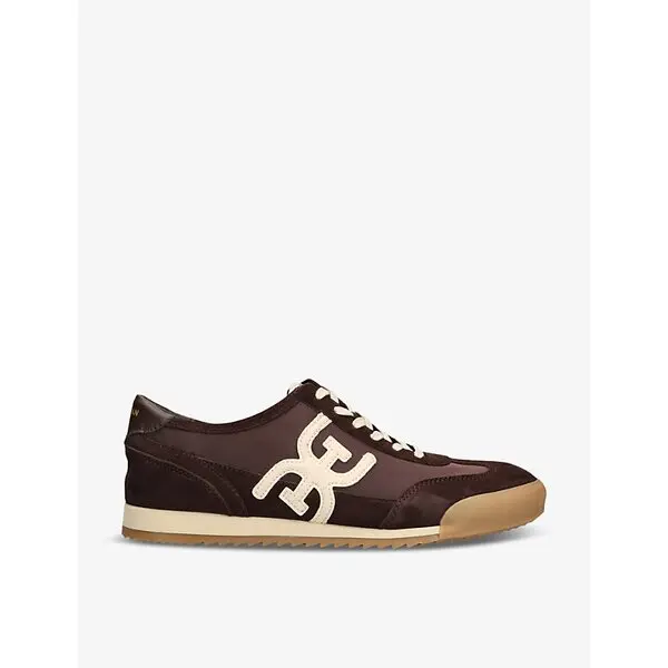 Sam Edelman Ivey Branded Leather And Suede Low-top Trainers - Brown/oth