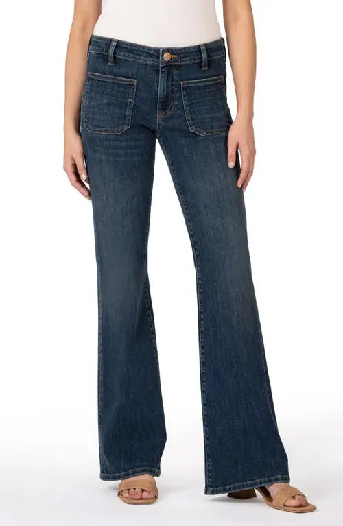 Kut From The Kloth Ana Patch Pocket Flare Jeans - Deductive W/dk