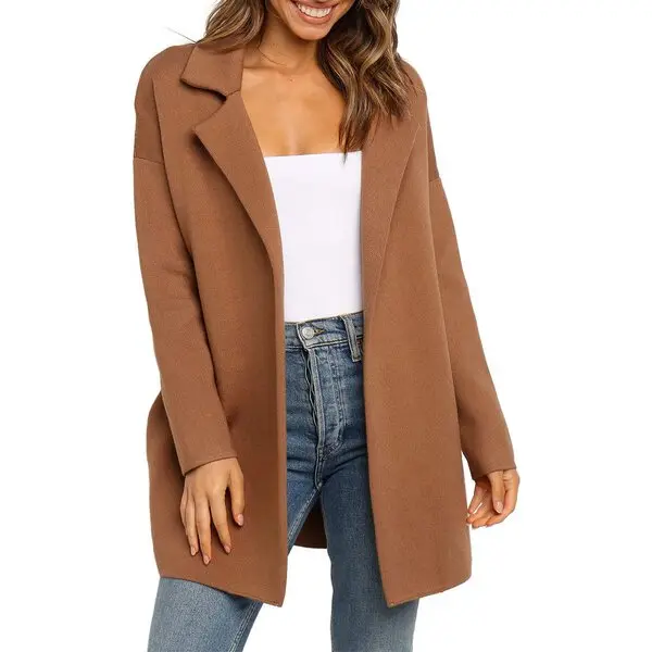 PETAL & PUP Lenore Longline Cardigan - Brown