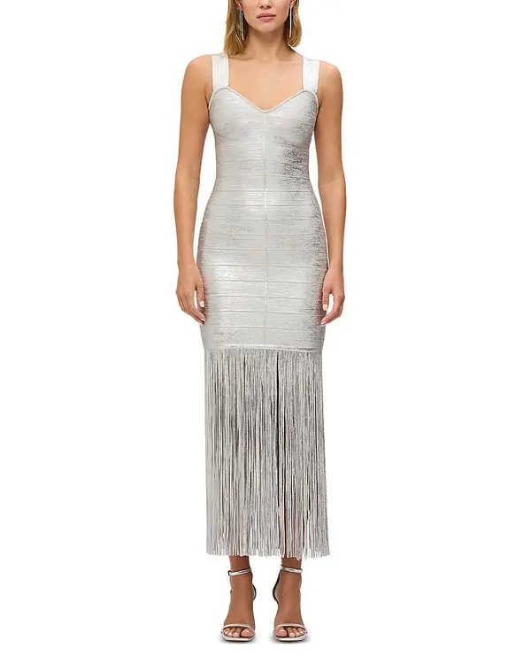 Herve Leger Metallic Alba Gown