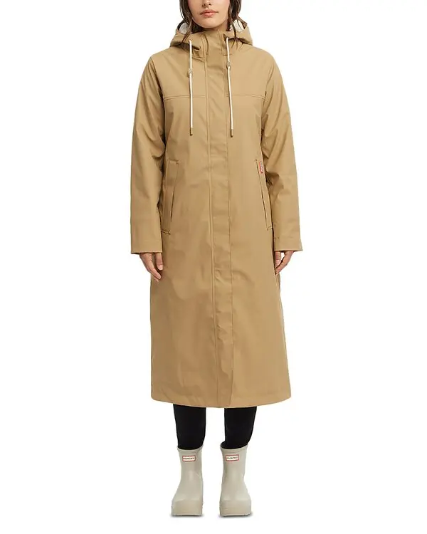 Hunter Sammy Rubberized Long Padded Raincoat - British Tan