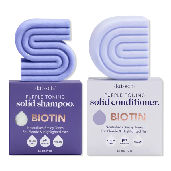KITSCH Purple Toning Shampoo & Conditioner Bar Combo Pack