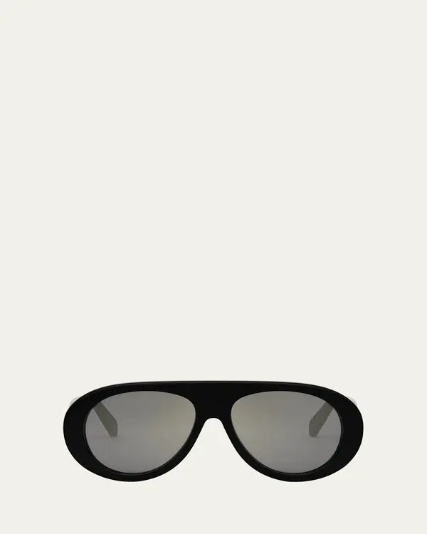 Celine Apres Ski Aviator Sunglasses - Shiny Black/smoke Mirror