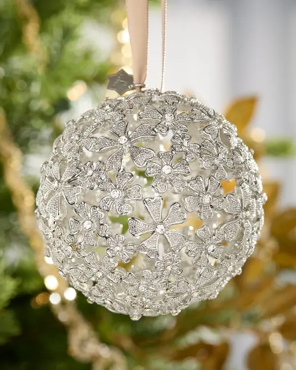 L'Objet Garland Globe Christmas Ornament - Platinum