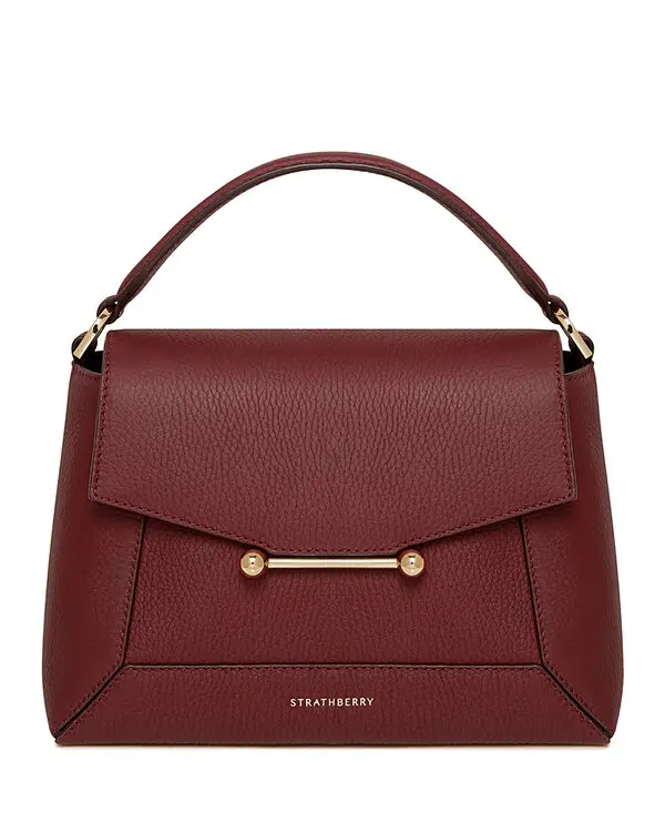 Strathberry Mosaic Leather Top Handle Bag - Oxblood