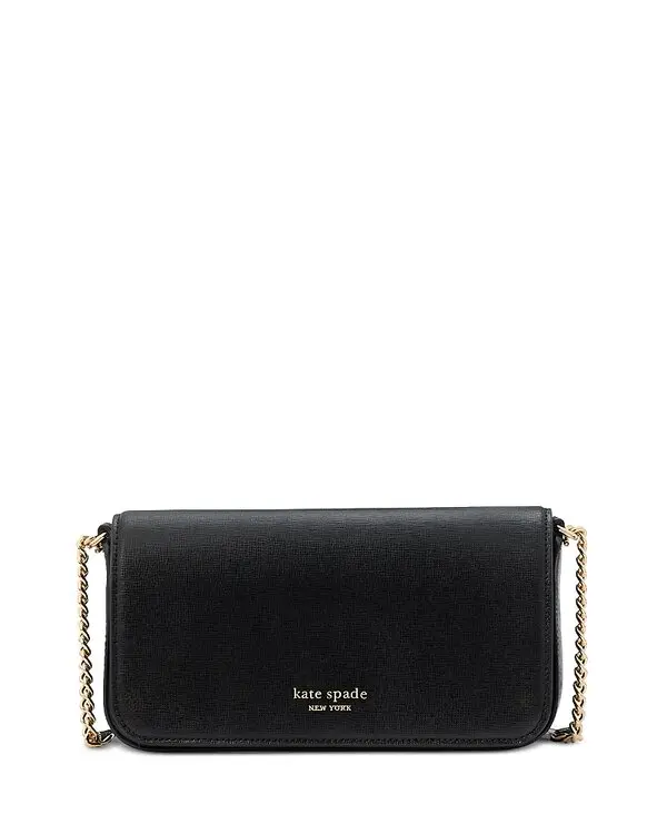 Kate Spade New York Devin Saffiano Leather Flap Chain Wallet - Black