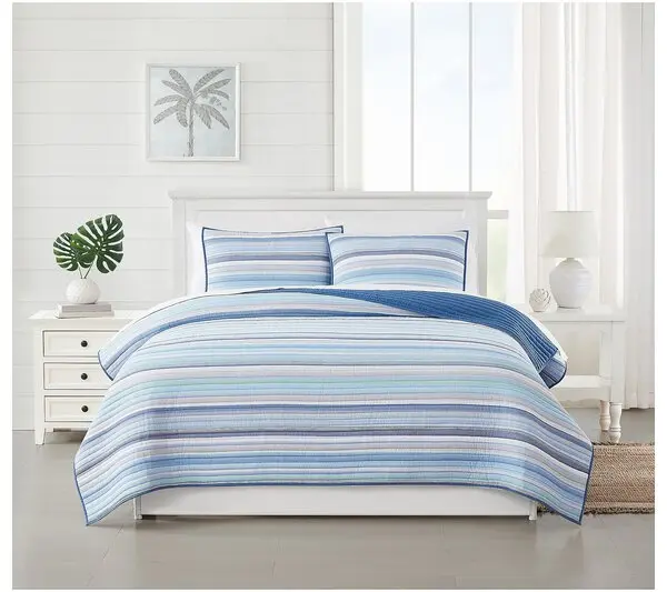 OCEANFRONT RESORT Clearwater Yarn Dye Stripe Tw In Quilt Set