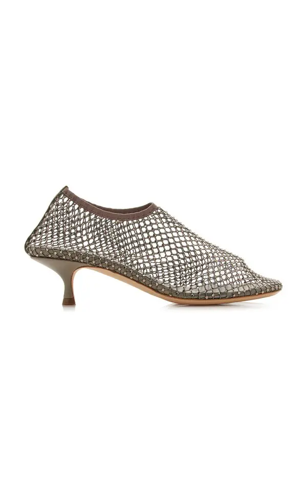 Christopher Esber Minette Crystal-embellished Mesh Pumps - Grey