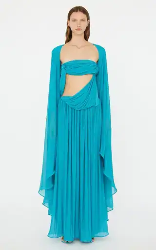 Christopher Esber Gyre Suspended Stream Jersey Dress - Turquoise |  Editorialist