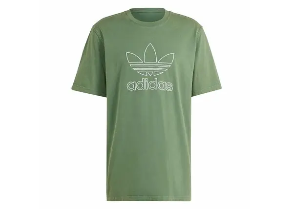 Adidas Adicolor Outline Trefoil Tee Shirt - Green Oxide