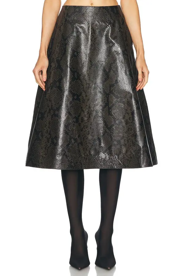 Balenciaga A-line Leather Skirt