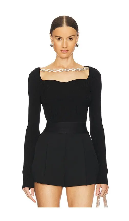 Giuseppe Di Morabito Fitted Sweater With Stone Embellished Chain