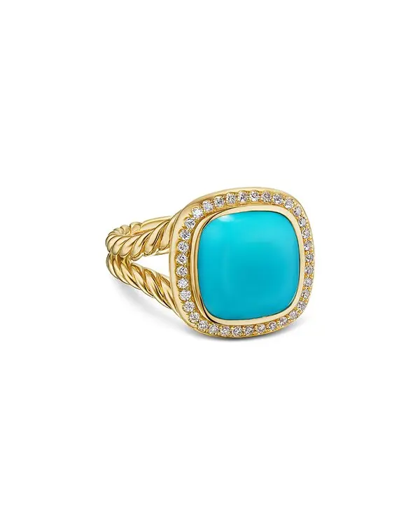 David Yurman Albion Ring With Turquoise And Diamonds