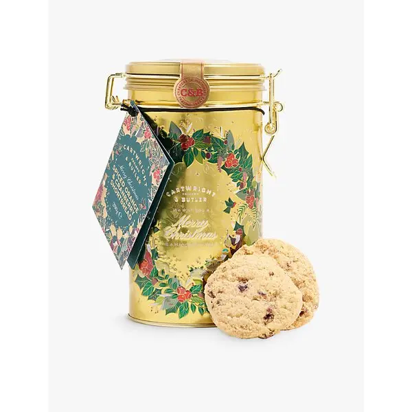 CARTWRIGHT & BUTLER Merry Christmas Cranberry And Orange Shortbread Biscuit Tin 200g