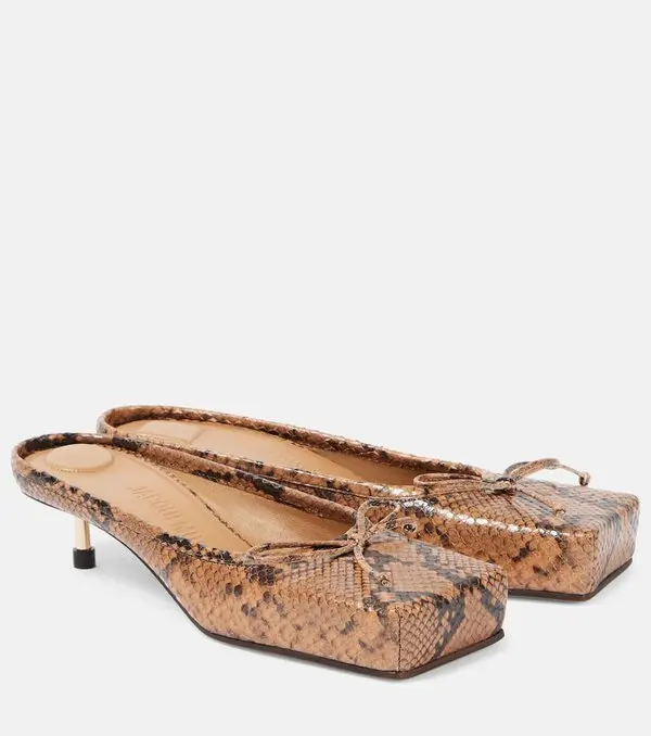 Jacquemus Les Mules Basses Leather Mules - Brown