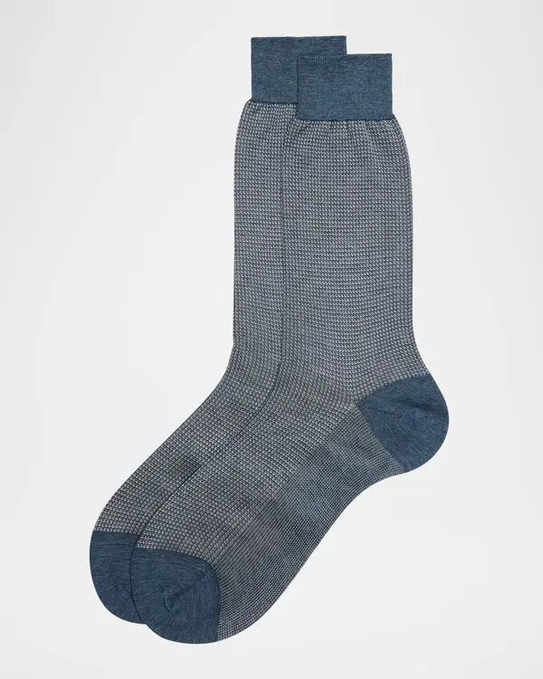Brioni Cotton-blend Jacquard Crew Socks - Nile