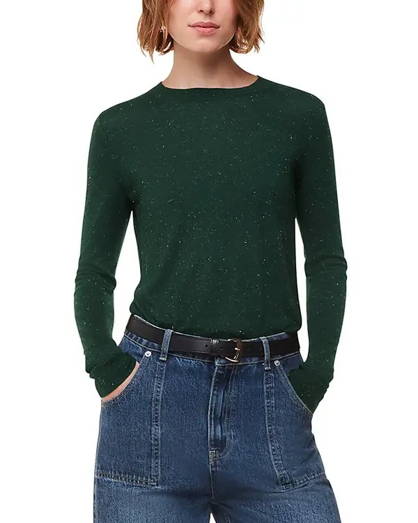 Whistles Annie Sparkle Crewneck Top - Dark Green