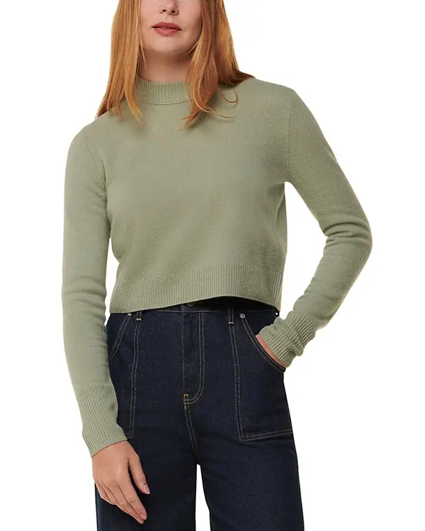 Whistles Wool Cropped Sweater - Sage Green