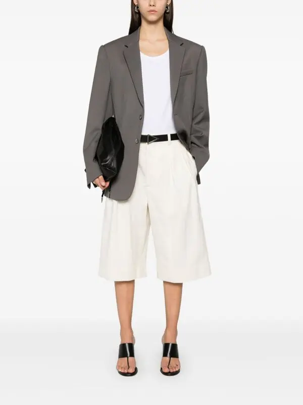 Wardrobe.NYC Low-waist Thigh-length Shorts - Neutrals
