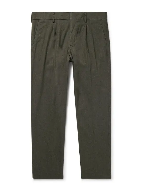 Nn07 Bill 1067 Tapered Pleated Woven Chinos
