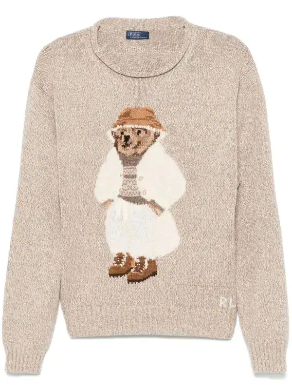 Ralph Lauren Polo Bear Jacquard Sweater - Neutrals | Editorialist
