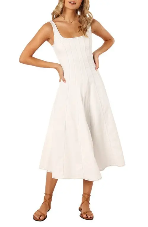 PETAL & PUP Una Fit & Flare Midi Dress