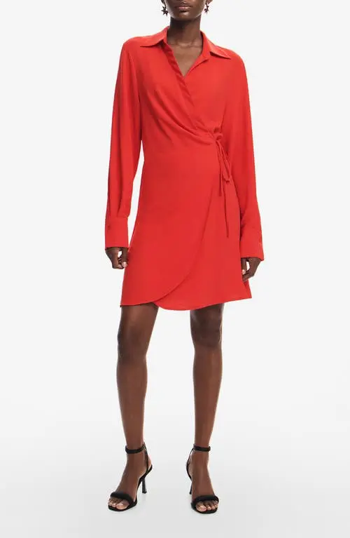 Desigual Detroit Long Sleeve Wrap Minidress