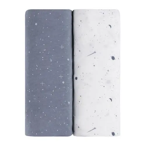 ZZDNU CRIB SHEET SET Baby Fitted Crib Sheet Set 2 Pack - Blue Celestial