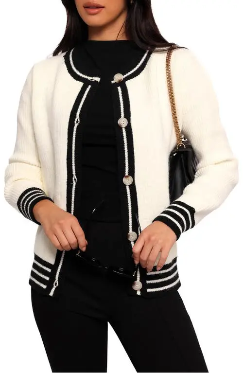 PETAL & PUP Yorkshire Contrast Edge Cardigan - Cream