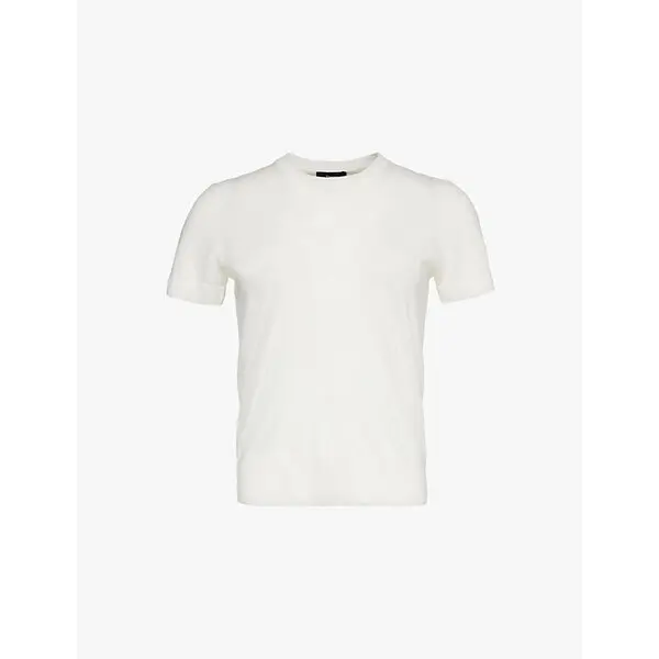 Theory Regal Round-neck Wool-blend T-shirt