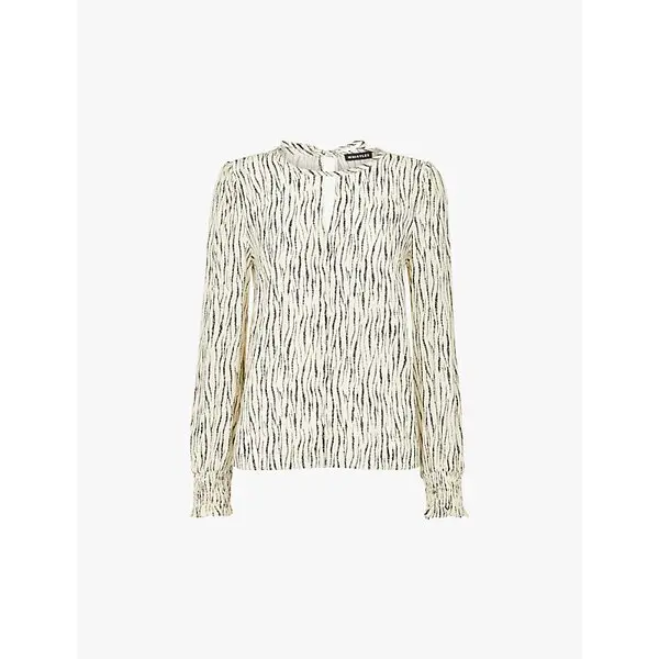 Whistles Shibori Stripe-pattern Woven Blouse - Cream
