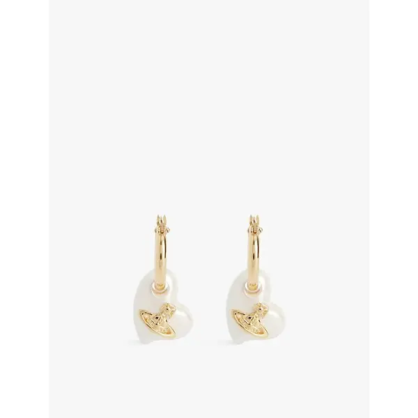 Vivienne Westwood Florentina Hoop Earrings Gold Creamrose