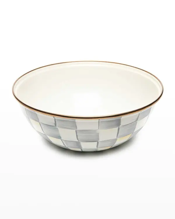 MACKENZIE-CHILDS Sterling Check Enamel Everyday Bowl, Medium - One-color