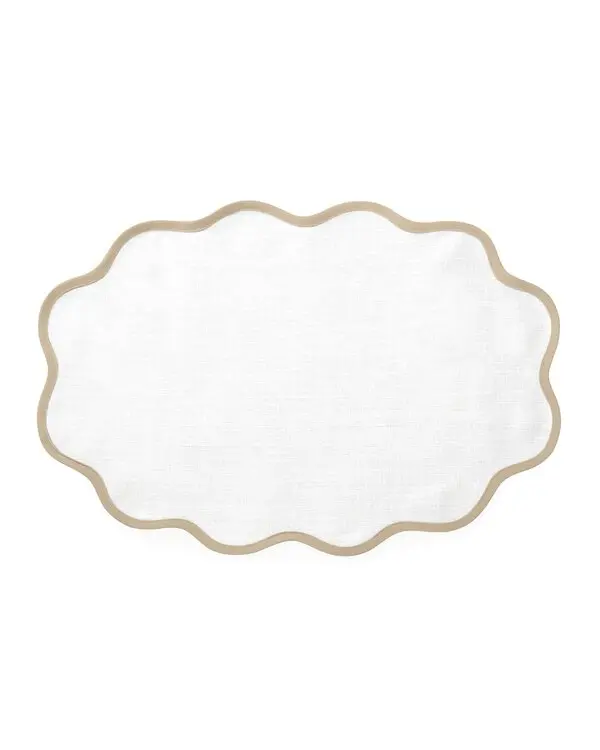 MATOUK Casual Couture Scallop Placemats, Set Of 4 - Oat