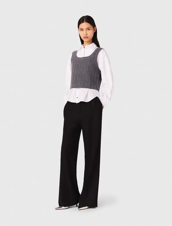 Maje Wide-leg Suit Trousers - Black
