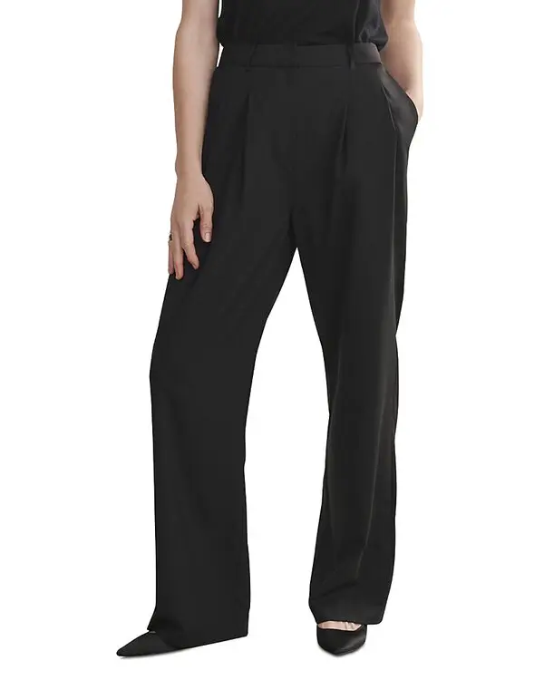 Jenni Kayne Jones Pleated Wool Pants - Black
