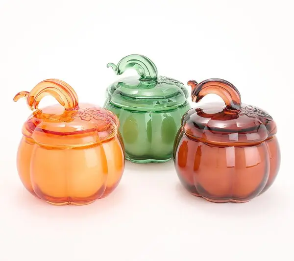 HOMEWORX BY SLATKIN + CO. As Is S/3 Amaretto Pumpkin Candles